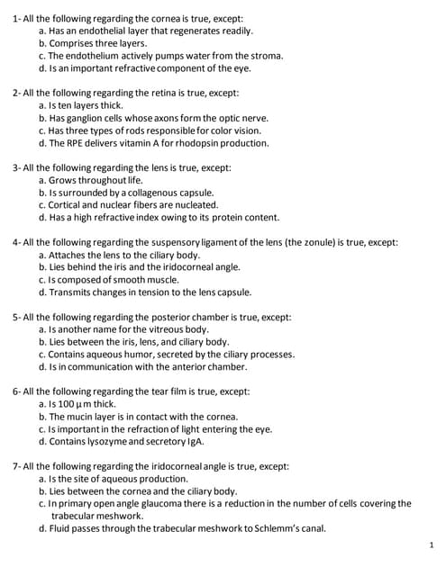 250+ High Frequency MCQs in Optometry and Ophthalmology | PPT