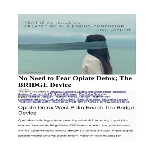Opiate detox west palm beach the bridge device | PDF