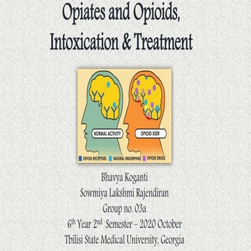 Opiates & opioids intoxication and treatment | PPTX