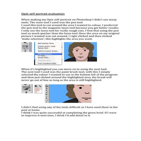Opie self portrait evaluation | DOCX