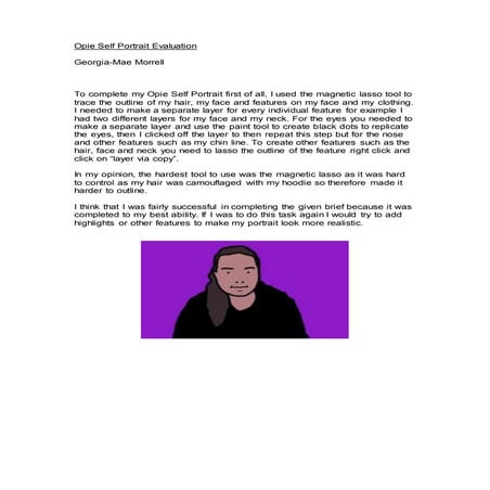 Opie self portrait evaluation | DOCX