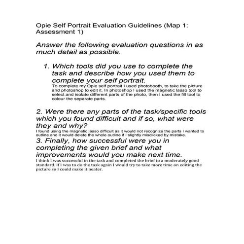 Opie self portrait evaluation | PDF