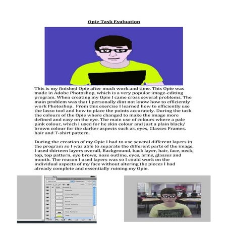 Opie task evaluation | DOCX | Photo Editing Software | Computer Software and Applications