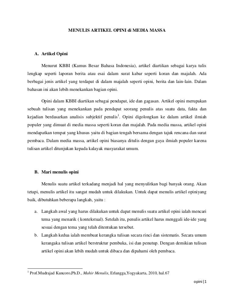 Contoh Lomba Menulis Opini Riset