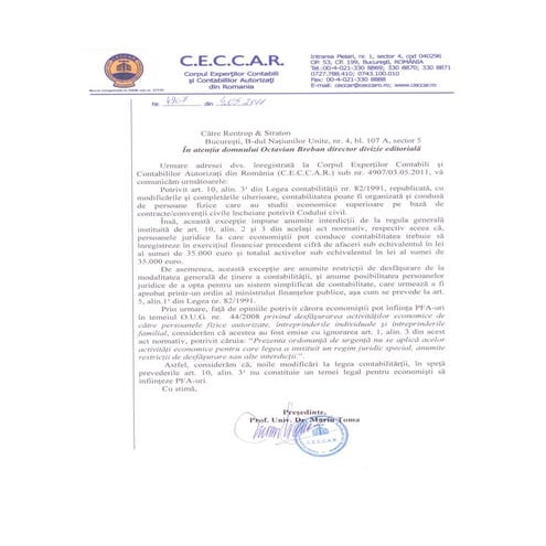 Opinie autorizata ceccar | DOC