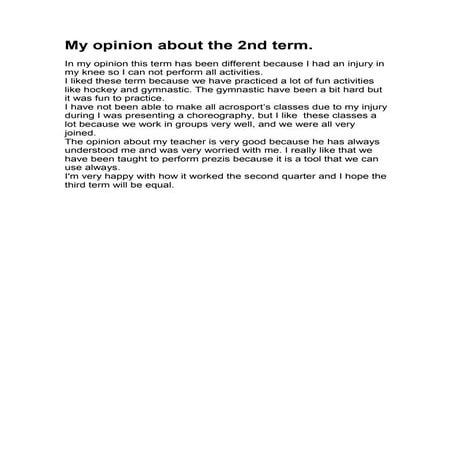 My personal opinion | DOC