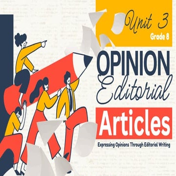 Opinion Editorial Writing Articles Presentation in Yellow, Orange and ...