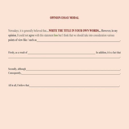 Opinion essay modal | PDF
