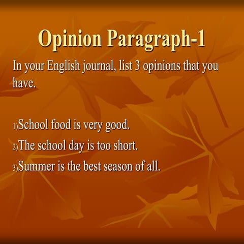 Opinion Paragraph.ppt