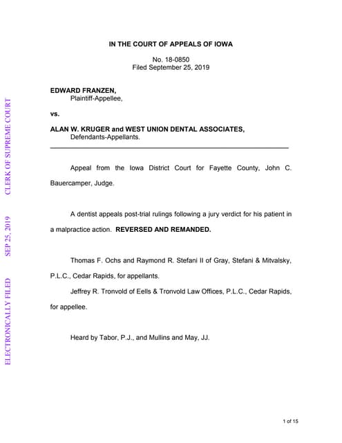 Dental Malpractice Case vs Dr M | PDF