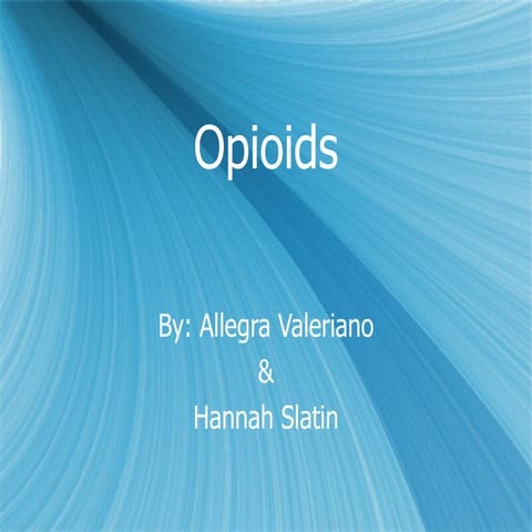 Opioids analgesics | PPTX