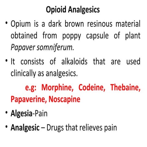 Opioids analgeics, Opiod dependence | PPT