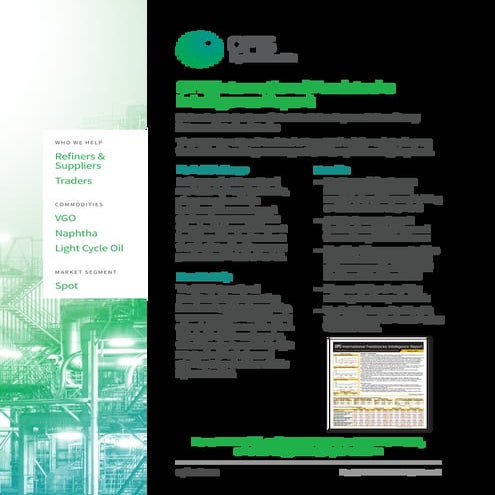 OPIS Fact Sheet: International Feedstocks Intelligence Report | PDF