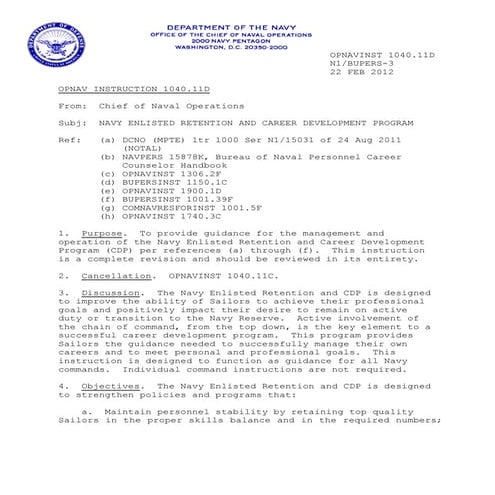 NAVY PRT Instructions 6110.1 j | PDF