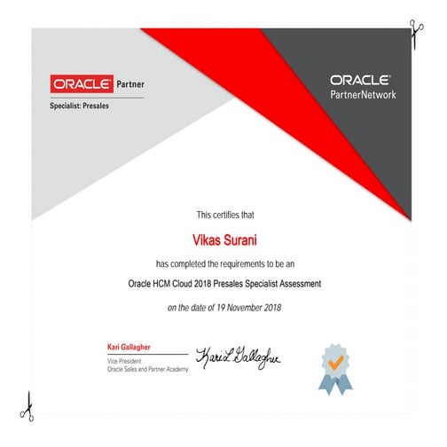 Oracle Hcm Cloud 2018 Presales Specialist Ppt