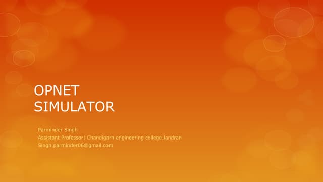 Opnet Simulator Ppt