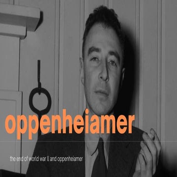oppenheimer and the story of the atomic bomb | PDF