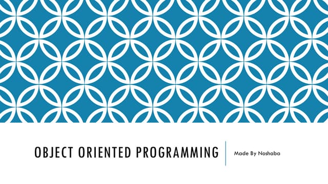 Object Oriented Programming Oops Python Ppt