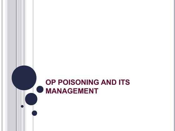 Organophosphate poisoning | PPTX