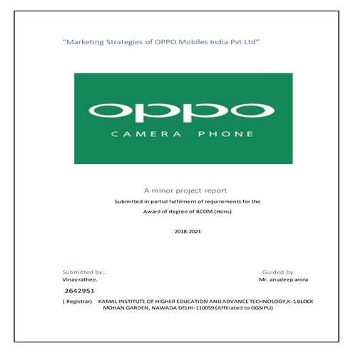 Oppo marketing strategies by vinay | PDF