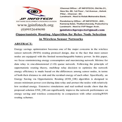 Opportunistic Routing Algorithm For Relay Node Pdf 6567
