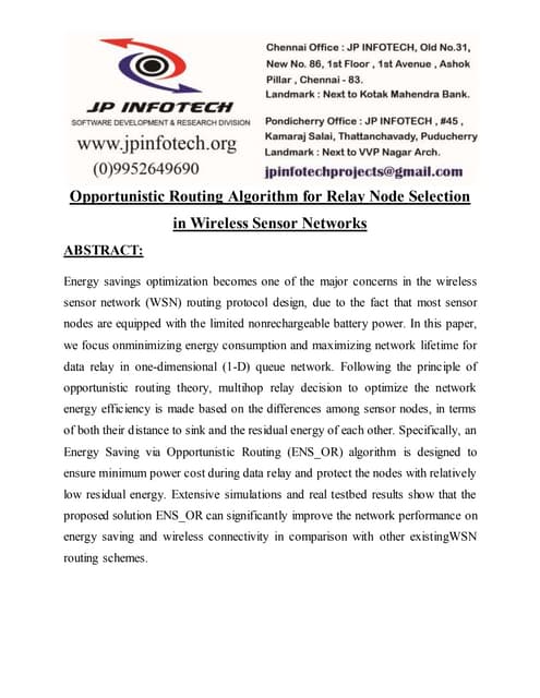 Opportunistic Routing Algorithm For Relay Node Pdf 6567