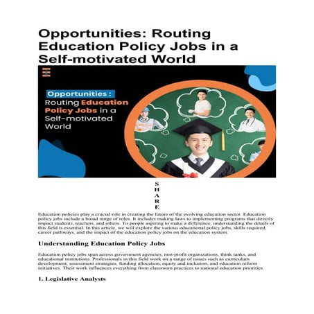 Opportunities: Routing Education Policy Jobs in a Self-motivated World ...