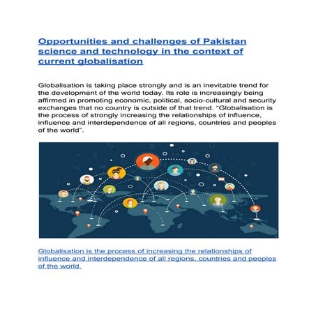 Opportunities and challenges of Pakistan science and technology in the context of current ...