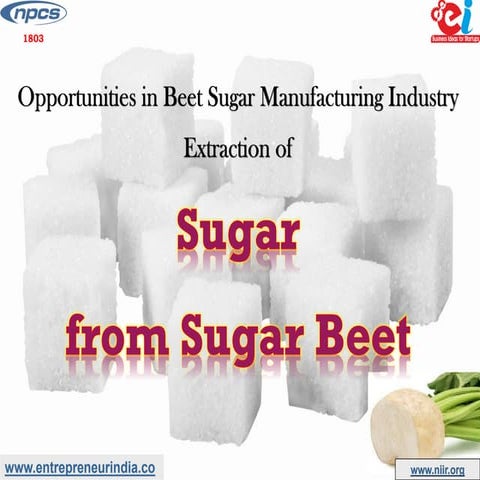 Opportunities in beet sugar manufacturing industry. extraction of sugar from sugar beet. | PDF