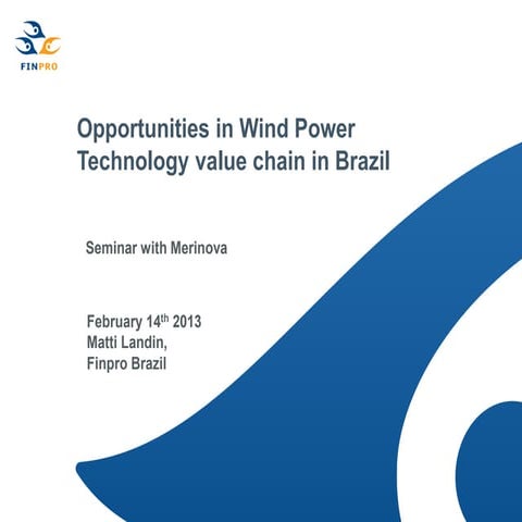 Opportunities in wind power technology value chain in brazil | PDF
