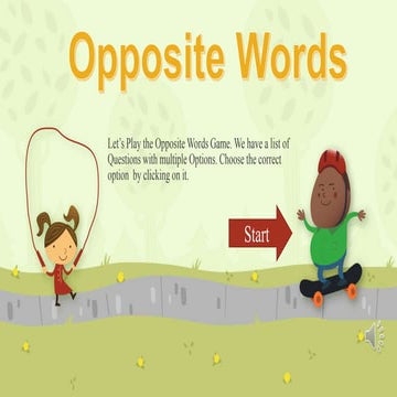 Opposite Words Game | PPSX