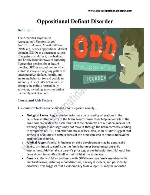 What is Oppositional Defiant Disorder - Infographic | PDF | Brain and ...