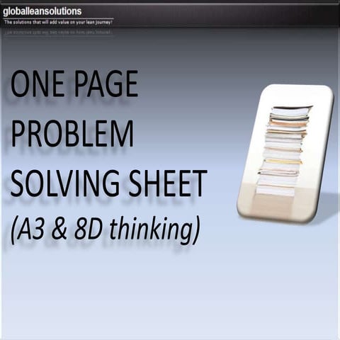 One Page Problem Solving Sheet | PPTX