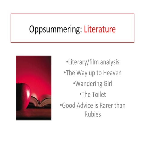 Oppsummering Literature Pp | PPT