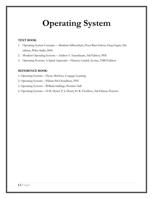 Operating System Lecture Notes Pdf Computing Technology And Computing