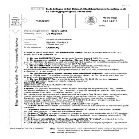 Oprichting NV De Mageren | PDF