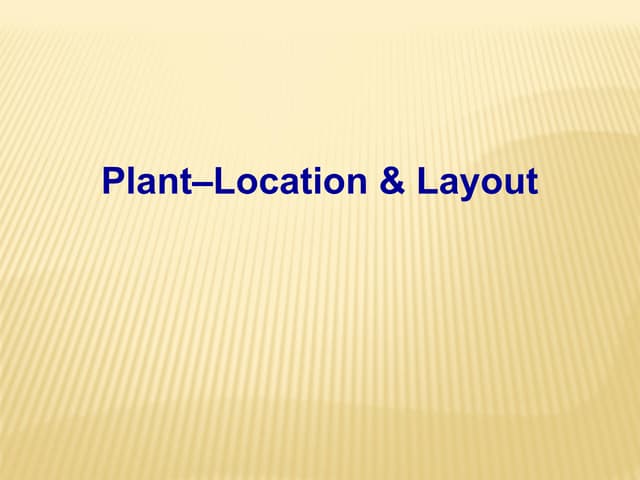 travel chart for plant layout | PPTX