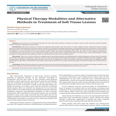 Physical Therapy Modalities and Alternative Methods in Treatment of ...