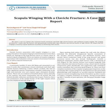 Scapula Winging with a Clavicle Fracture: A Case Report-Crimson ...