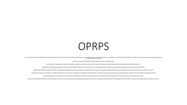 CCP, PRP, OPRP ppt that explain about it | PPTX