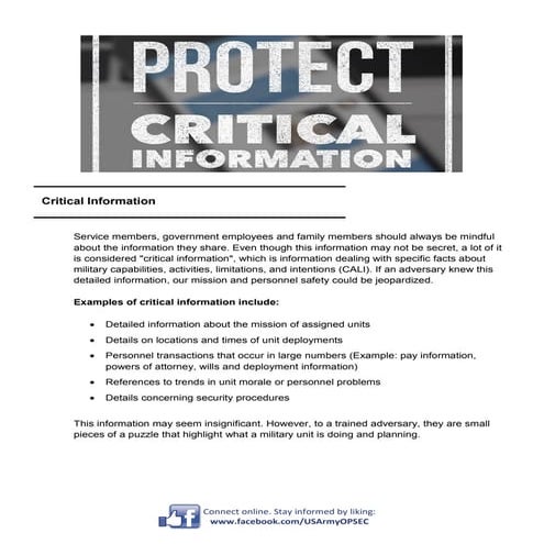 OPSEC Critical Information | PDF