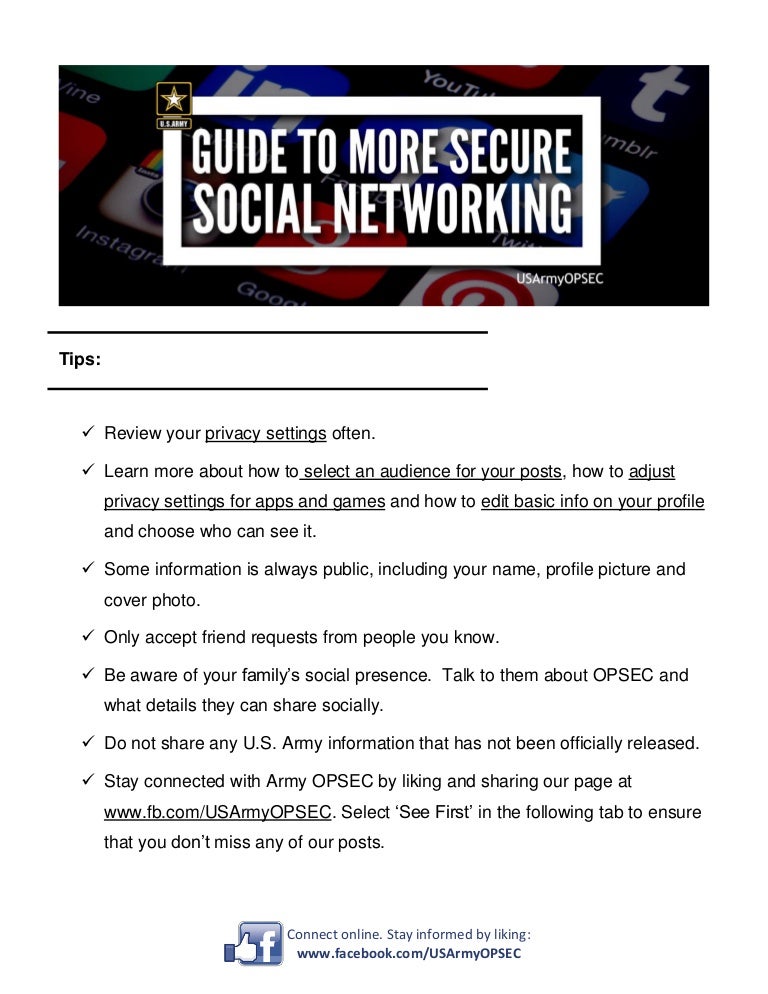 OPSEC Secure Social Networking Tips