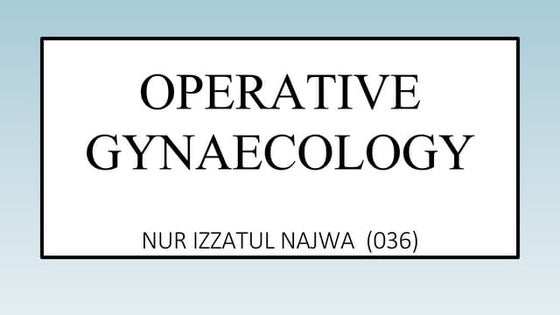 Manchester repair (Fothergill’s Operation) | PPT