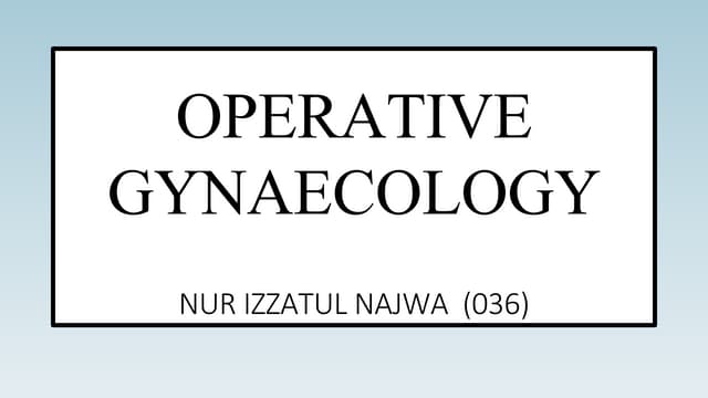 Manchester repair (Fothergill’s Operation) | PPTX