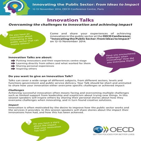 InnovationTalks flyer, OECD conference on Innovating the Public Sector ...