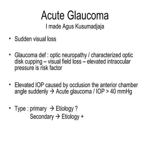 Opt acute glaucoma | PPT