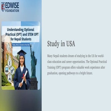 OPT and STEM OPT in USA for Nepalese Students | PDF