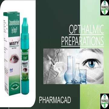 Ophthalmic Preparations Pharmaceutics - (Eye Ointment, Suspension ...