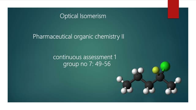Slides for optical isomerism | PPT