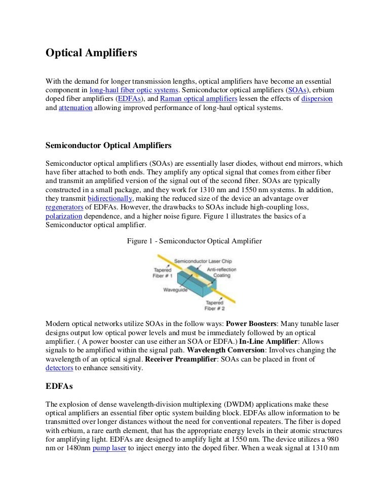 Edfa optical amplifier ppt template